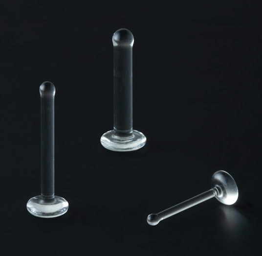 Glass Labret Retainer with Tiny Flare – Ivy Piercing Studios