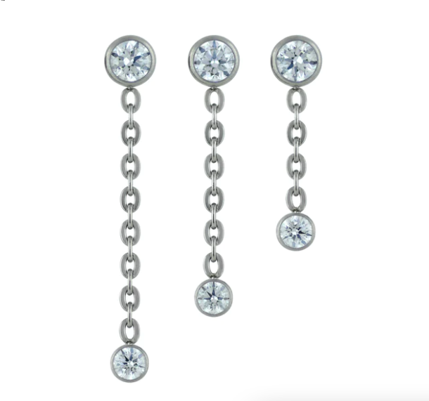 Double Bezel Dangle - Titanium - Threadless – Ivy Piercing Studios