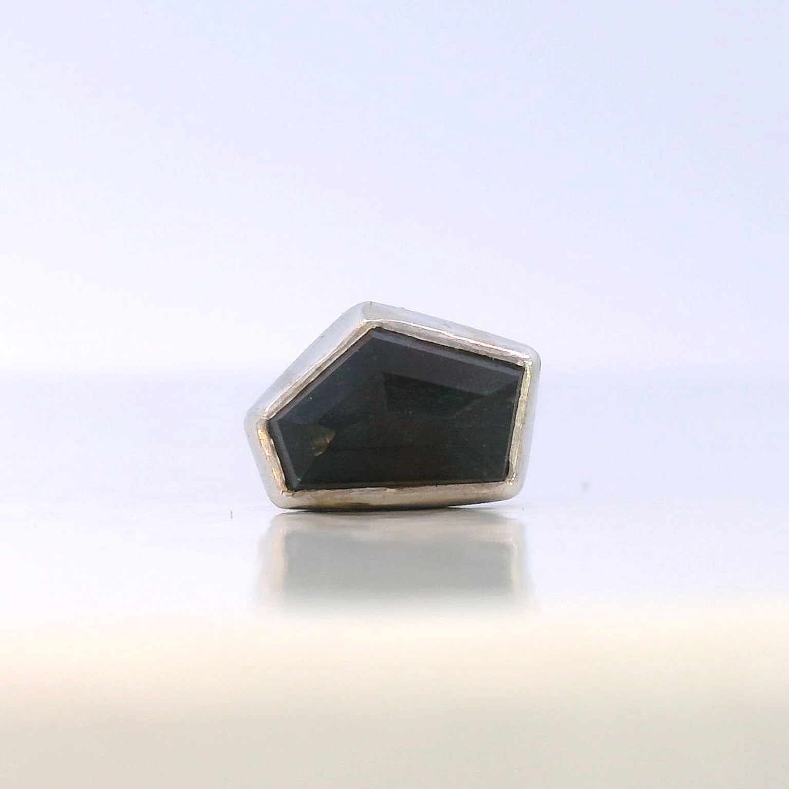 Deep Blue Green Sapphire White Gold – Ivy Piercing Studios