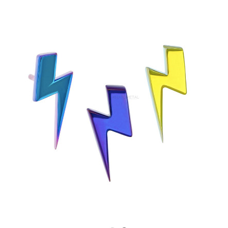 Lightning Bolt - Titanium - Threadless – Ivy Piercing Studios